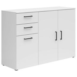 Milino Kommode, Wei&szlig;, Kunststoff, 5 F&auml;cher, 2 Schublade(n) Schubladen, 120x83x40 cm, FSC Mix, Typenauswahl, Beim&ouml;bel erh&auml;ltlich, stehend, Wohnzimmer, Kommoden & Sideboards, Kommoden