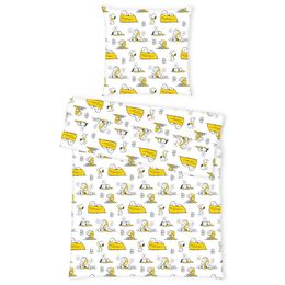 Herding Jugendbettw&auml;sche Snoopy, Gelb, Schwarz, Wei&szlig;, Textil, 135x200 cm, Oeko-Tex&reg; Standard 100, pflegeleicht, Schlaftextilien, Bettw&auml;sche, Kinderbettw&auml;sche