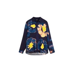 Desigual Button Up Shirt male size XL Navy / Cobalt blue / Light yellow