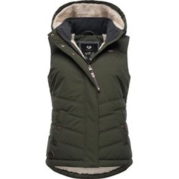 Ragwear Weste 'Hesty' Damen Gr&ouml;&szlig;e 5XL creme / dunkelgr&uuml;n