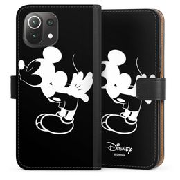 DeinDesign Xiaomi Mi 11 Lite 5G Handy Klapph&uuml;lle Handyh&uuml;lle aus Kunst Leder schwarz Flip Case Official Licensed Product Disney Mickey Mouse Sideflip mit langer 
