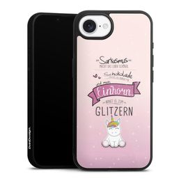 DeinDesign iPhone 16e Handy Gallery Case Handyh&uuml;lle 9H Geh&auml;rtetes Glas R&uuml;ckseite H&uuml;lle Glitzer Statement Einhorn Gallery Case
