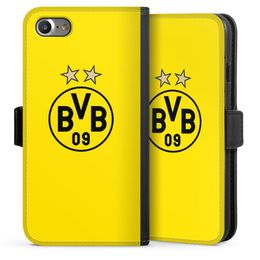 DeinDesign iPhone SE (2020) Handy Klapph&uuml;lle Handyh&uuml;lle aus Kunst Leder schwarz Flip Case Bvb Star Borussia Dortmund Sideflip mit Lasche