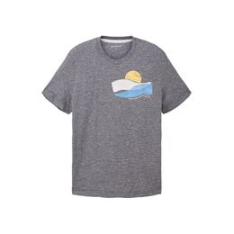 TOM TAILOR Shirt male size S Navy / Light blue / Yellow / Off white