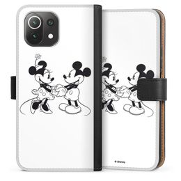 DeinDesign Xiaomi Mi 11 Lite 5G Handy Klapph&uuml;lle Handyh&uuml;lle aus Kunst Leder schwarz Flip Case Disney Valentine'S Day Sideflip mit langer Lasche