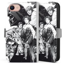 DeinDesign iPhone 16e Handy Klapph&uuml;lle Handyh&uuml;lle aus Kunst Leder wei&szlig; Flip Case Star Wars Official Licensed Product Darth Vader Sideflip mit Lasche