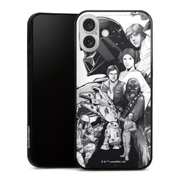 DeinDesign iPhone 16 Plus Handy Slim Case extra d&uuml;nn Silikon Handyh&uuml;lle schwarz H&uuml;lle Star Wars Official Licensed Product Darth Vader Silikon Slim Case