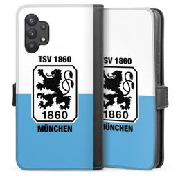 DeinDesign Galaxy A32 4G Handy Klapph&uuml;lle Handyh&uuml;lle aus Kunst Leder schwarz Flip Case Official Licensed Product Coat Of Arms Tsv 1860 M&uuml;nchen Sideflip mit 
