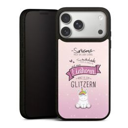 DeinDesign iPhone 17 Pro Max Handy PLA Handyh&uuml;lle Handyh&uuml;lle aus nachwachsenden Rohstoffen Organic Case Glitzer Statement Einhorn Organic Case