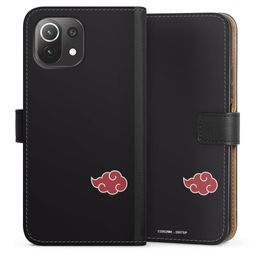 DeinDesign Xiaomi Mi 11 Lite 5G Handy Klapph&uuml;lle Handyh&uuml;lle aus Kunst Leder schwarz Flip Case Naruto Shippuden Akatsuki Official Licensed Product Sideflip mit 