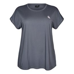 Active By Zizzi Funktionsshirt 'Abasic' Damen Gr&ouml;&szlig;e XL/XXL graphit / hellgrau
