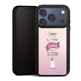 DeinDesign iPhone 17 Pro Handy PLA Handyh&uuml;lle Handyh&uuml;lle aus nachwachsenden Rohstoffen Organic Case Glitzer Statement Einhorn Organic Case