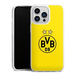 DeinDesign iPhone 13 Pro Handy Silikon H&uuml;lle Case wei&szlig; Handyh&uuml;lle Bvb Star Borussia Dortmund Silikon Case