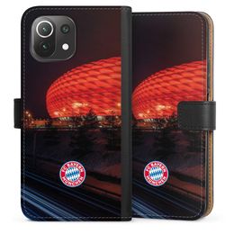 DeinDesign Xiaomi Mi 11 Lite 5G Handy Klapph&uuml;lle Handyh&uuml;lle aus Kunst Leder schwarz Flip Case Fc Bayern M&uuml;nchen Stadium Fcb Sideflip mit langer Lasche