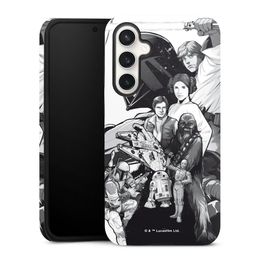 DeinDesign Galaxy S23 FE Handy Panzer Handyh&uuml;lle robuste Outdoor H&uuml;lle Schutzh&uuml;lle gl&auml;nzend Star Wars Official Licensed Product Darth Vader Tough Case