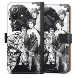 DeinDesign Xiaomi Mi 11 Lite 5G Handy Klapph&uuml;lle Handyh&uuml;lle aus Kunst Leder schwarz Flip Case Star Wars Official Licensed Product Darth Vader Sideflip mit langer