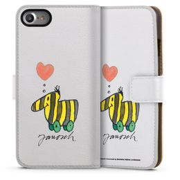 DeinDesign iPhone SE (2022) Handy Klapph&uuml;lle Handyh&uuml;lle aus Kunst Leder wei&szlig; Flip Case Children Children'S Book Janosch Sideflip mit Lasche