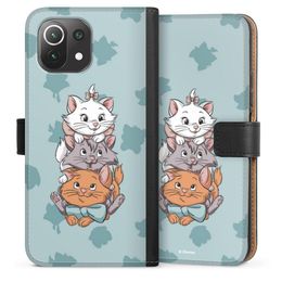 DeinDesign Xiaomi Mi 11 Lite 5G Handy Klapph&uuml;lle Handyh&uuml;lle aus Kunst Leder schwarz Flip Case Disney Aristocats Cat Sideflip mit langer Lasche