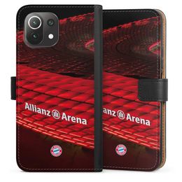 DeinDesign Xiaomi Mi 11 Lite 5G Handy Klapph&uuml;lle Handyh&uuml;lle aus Kunst Leder schwarz Flip Case Fc Bayern M&uuml;nchen Stadium Fcb Sideflip mit langer Lasche