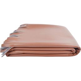 ZOEPPRITZ1828 Wohndecke &raquo;Soft-Vegan Fringe&laquo; edle Doubleface Kunstlederdecke braun Mischgewebe, Polyester, Viskose B/L: 135cm x 190cm