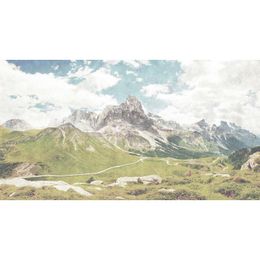 Livingwalls living walls Fototapete &raquo;Walls by Patel Dolomiti 2&laquo; glatt Vlies, Wand, Schr&auml;ge blau Vlies B/L: 5m x 2,7m
