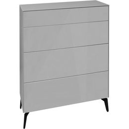 M&auml;usbacher Kommode &raquo;Imola&laquo; Kommode mit Glasfront und Glasoberplatte grau B/H/T: 82cm x 102cm x 42cm, F&uuml;&szlig;e aus Metall,3 Packst&uuml;cke, 2 Stk.