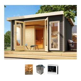 Konifera Saunahaus &raquo;Maiko 3 SET B&laquo; Ofen 9 KW externe Strg easy grau Saunaofen, externe Steuerung, 9 kW