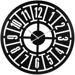 AMBIENTE HAUS Wanduhr &raquo;Wanduhr aus eisen 58cm&laquo; schwarz B/H/T: 58cm x 58cm x 3cm