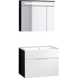Fackelmann Waschtisch &raquo;Waschplatz-Set KARA&laquo; 3-teilig wei&szlig; wandh&auml;ngend eckig, B/H/T: 80cm x 50cm