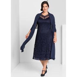 sheego Damen Stola aus Chiffon, marine, Gr&ouml;&szlig;e 0