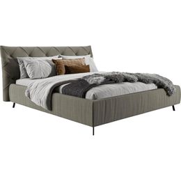 Home Affaire Polsterbett &raquo;Elloree, in 4 Breiten bis 200cm, auch in Leder&laquo; Kopfteilh&ouml;he 105 cm, belastbar bis 280 kg, auch in &Uuml;berl&auml;nge 220cm grau 100%