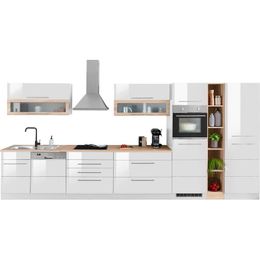 KOCHSTATION K&uuml;chenzeile &raquo;KS-Wien&laquo; Breite 440 cm, wahlweise mit E-Ger&auml;ten und Induktion wei&szlig; B/H/T: 440cm x 60cm, ohne E-Ger&auml;te