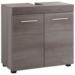 Welltime Waschbeckenunterschrank &raquo;Royan&laquo; Waschbeckenunterschrank mit 2 T&uuml;ren - (B/T/H) 58/31/57 cm grau B/H/T: 58cm x 30cm x 57cm