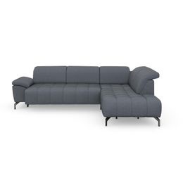 Sit & More sit&more Ecksofa &raquo;Cool L-Form&laquo; wahlweise mit Kopfteilverstellung und Vorziehsitz motorisch blau B/H/T: 272cm x 79cm x 220cm, Chenille, Ottomane rechts