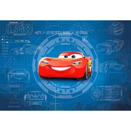 Komar Fototapete &raquo;Cars3 Blueprint - Gr&ouml;&szlig;e 368 x 254 cm&laquo; bedruckt glatt Kinderzimmer blau Papier B/L: 368m x 254m, Rollen: 8
