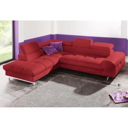 COTTA Ecksofa &raquo;Chef L-Form&laquo; mit Kopfteilverstellung, edle Metallkufen, optional Schlaffunktion Luxus-Microfaser (100% Polyester);Kunstleder Softlux ;
