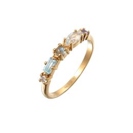 Elli Premium Ring Damen Gr&ouml;&szlig;e 52 hellblau / gold / wei&szlig;