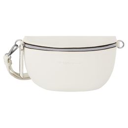 Tom Tailor Denim Damen Tom Tailor Denim Bauchtasche &raquo;Rosie&laquo; vielseitig tragbar, leicht genarbt mit silbernen Nylonrei&szlig;verschl&uuml;ssen wei&szlig; B/H/T: 23,5cm 