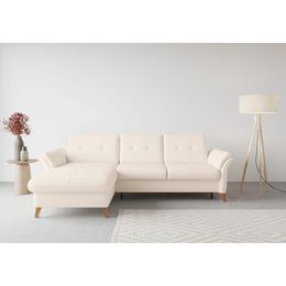 Sit & More sit&more Ecksofa &raquo;G&ouml;teborg&laquo; Sitztiefenverstellung und Federkern, wahlweise mit Bettfunktion beige B/H/T: 268cm x 90cm x 176cm, Luxus-Microfaser ALTARA