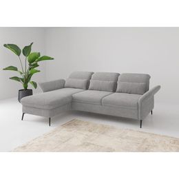 Sit & More sit&more Ecksofa &raquo;Emely, inkl. Sitztiefenverstellung&laquo; wahlweise mit Schlaffunktion,Bettkasten,Kopf- & Armteilverstellung grau 100% Polyester B/H/T: 