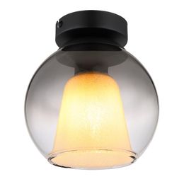 Globo LIGHTING Deckenleuchte &raquo;BARRY&laquo; E27 1 Stk. Deckenlampe/Metall/Glaskugel/modern schwarz &Oslash; 18cm H: 19cm, 1 Stk.