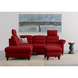 Sit & More sit&more Ecksofa &raquo;Mellum L-Form&laquo; Federkern, wahlweise mit Schlaffunktion, Stauraum und Armteilfunktion rot 100% Polyester B/H/T: 253cm x 87cm x 212cm,