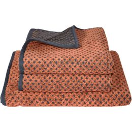 Dyckhoff Handtuch Set &raquo;Golden Shades Rhombus&laquo; 3 Stk. Walkfrottier 2 Handt&uuml;cher (50x100 cm), 1 Badetuch (70x140 cm) rosa Walkfrottier, Obermaterial: 100% 