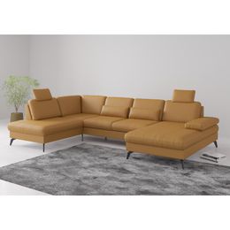 Sit & More sit&more Wohnlandschaft &raquo;Morris Jubi&laquo; wahlweise mit Armteilverstellung, Schlaffunktion & Bettkasten gelb B/H/T: 335cm x 82cm x 212cm, NaturLEDER , 