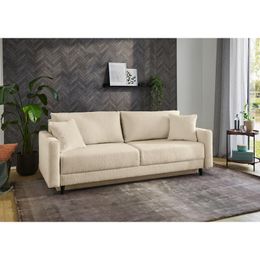 Jockenh&ouml;fer Schlafsofa &raquo;Bjoern, B: 217 cm, Liegefl. 140x191 cm&laquo; mit Schlaffunktion, Bettkasten & Zierkissen beige Korpus: 100% Polyester;Kissen: 100% Polyester B/