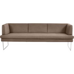 K+w Komfort & Wohnen K+W Komfort & Wohnen Polsterbank &raquo;Cube&laquo; Hammerkissenoptik, 2 Breiten, Hochkantkufe in Edelstahloptik braun B/H/T: 229cm x 82cm x 67cm, Leder CLOUD