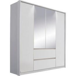 Rauch Dreht&uuml;renschrank &raquo;Mainz mit Spiegel und Passepartout&laquo; optional mit Beleuchtung, Au&szlig;ent&uuml;ren mit Push-to-Open Funktion wei&szlig; Holzwerkstoff B/H/T: 