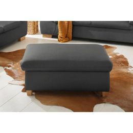 Home Affaire Hocker &raquo;Bergamo&laquo; mit Stauraum grau Luxus-Kunstleder;Struktur weich (100% Polyester);Chenille 100% Polyester;Struktur fein ( 100% 