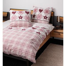 Janine Bettw&auml;sche &raquo;Feinbiber65179 06&laquo; mit Reissverschluss rosa Feinbiber, Obermaterial: 100% Baumwolle B/L: 155cm x 200cm, 1 Stk., 1 Stk., Feinbiber, B/L: 
