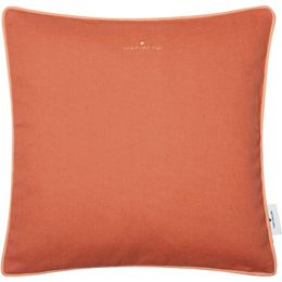 Tom Tailor HOME Dekokissen &raquo;Dove Signature&laquo; mit Paspel, Kissenh&uuml;lle ohne F&uuml;llung, 1 St&uuml;ck braun Baumwolle, Polyester B/L: 40cm x 40cm, 1 Stk.